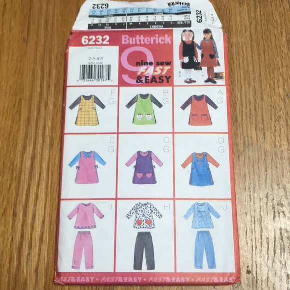 Butterick | Office | Sewing Pattern Butterick 6232 Little Girls Tabard ...
